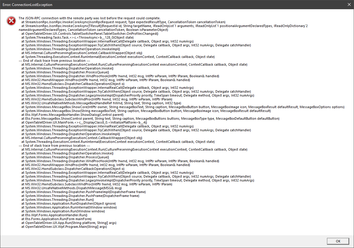 Support Request: Two error messages pop up when I start OpenTabletDriver · Issue #2249 ...
