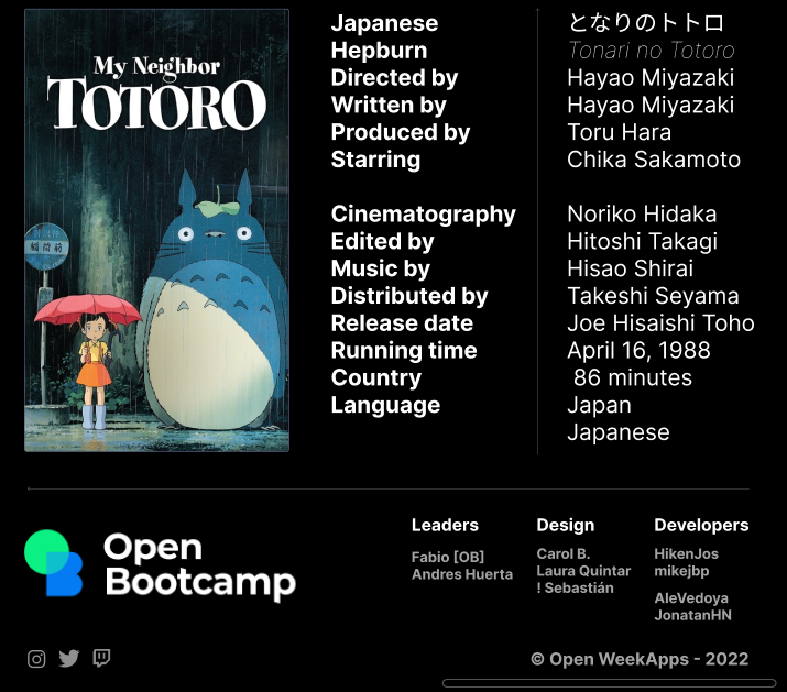 Modificar el diseño de Movie Information · Issue #35 · Open-Bootcamp/ghibli-app-front · GitHub