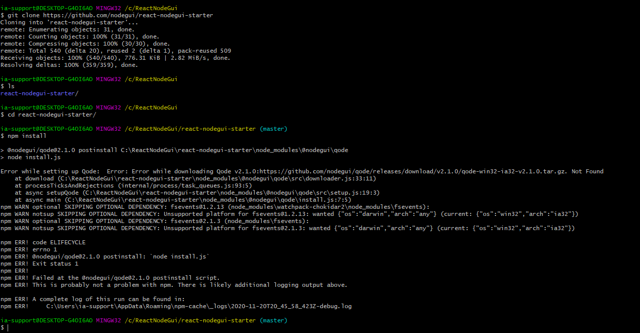 Problem with installation on 32 bit windows · Issue #734 · nodegui/nodegui · GitHub