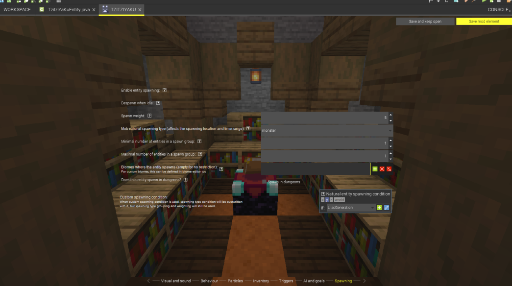 Entity custom spawning condition not generating any code · Issue #546 · MCreator/MCreator · GitHub