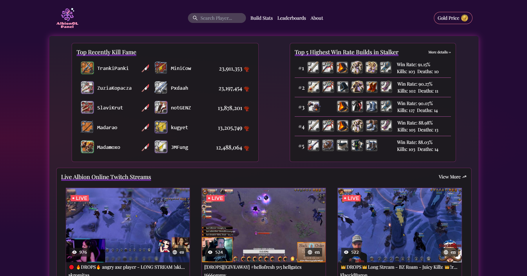 GitHub - ngjupeng/albion-online-panel: Albion online information included battle data, build ...