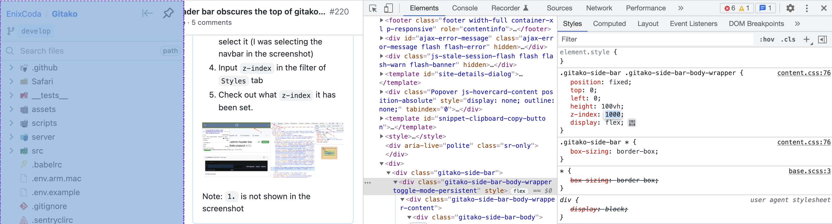 github enterprise site admin header bar obscures the top of gitako popout · Issue #220 ...