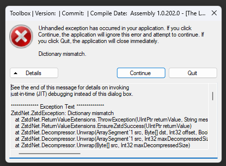 "Dictionary mismatch" Tears of the Kingdom .zs compressed files · Issue #599 · KillzXGaming ...