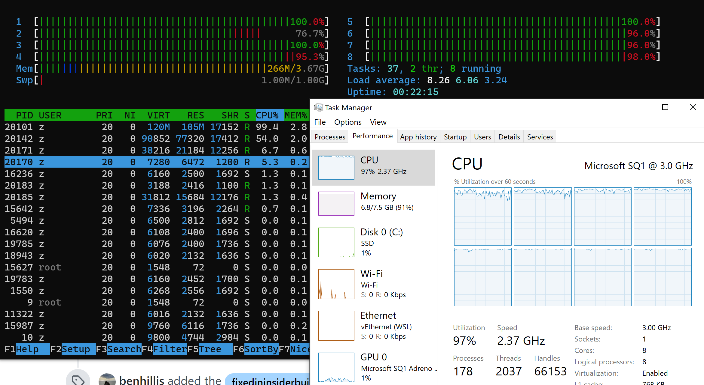 WSL2 on ARM64 runs very slow when CPU otherwise idle · Issue #4696 · microsoft/WSL · GitHub