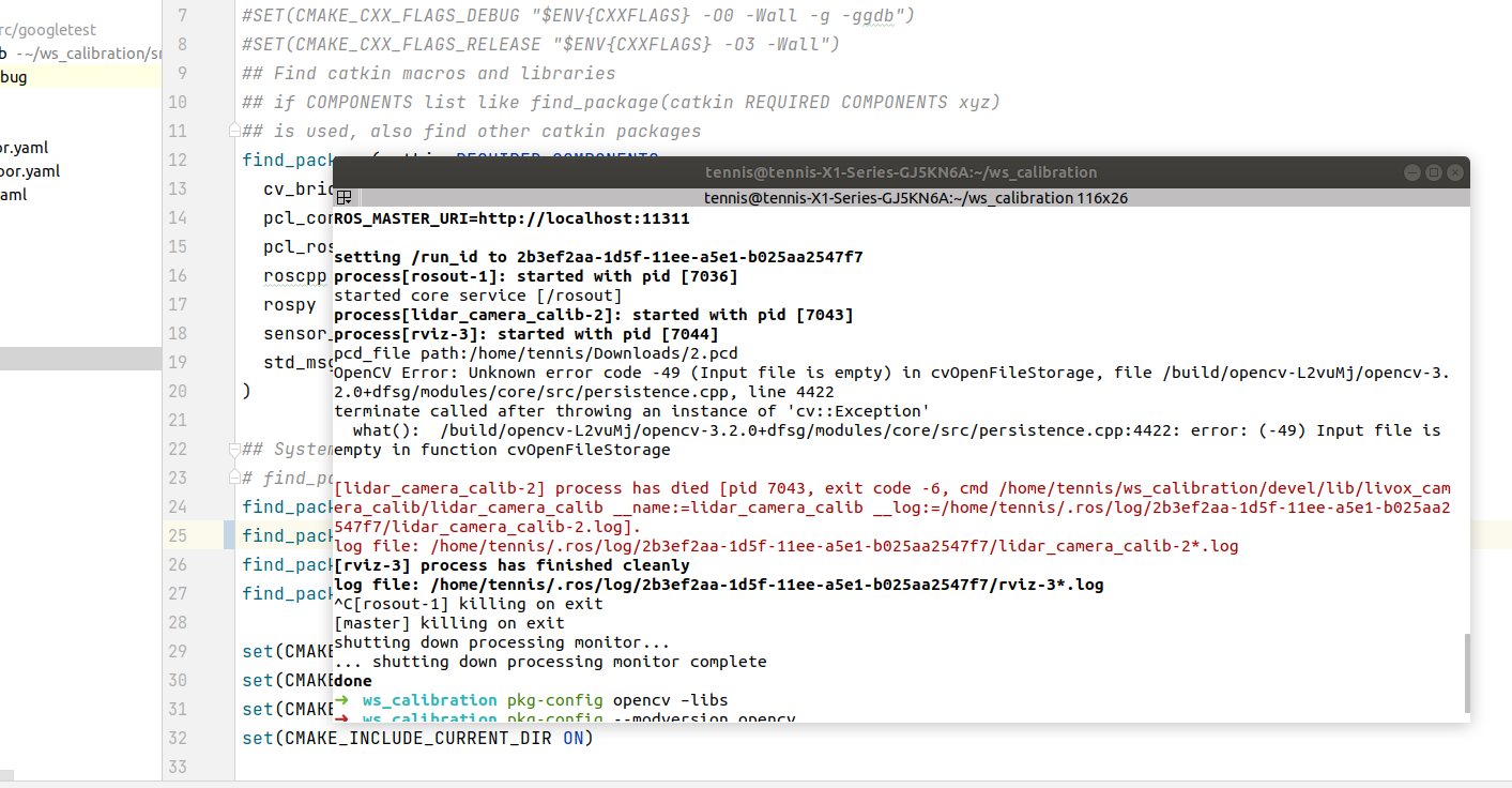 Demo运行时，launch文件存在opencv报错 · Issue #92 · hku-mars/livox_camera_calib · GitHub