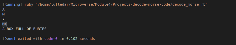 GitHub - luftedar/decode-morse-code: Ruby warm-up project that encodes the morse code