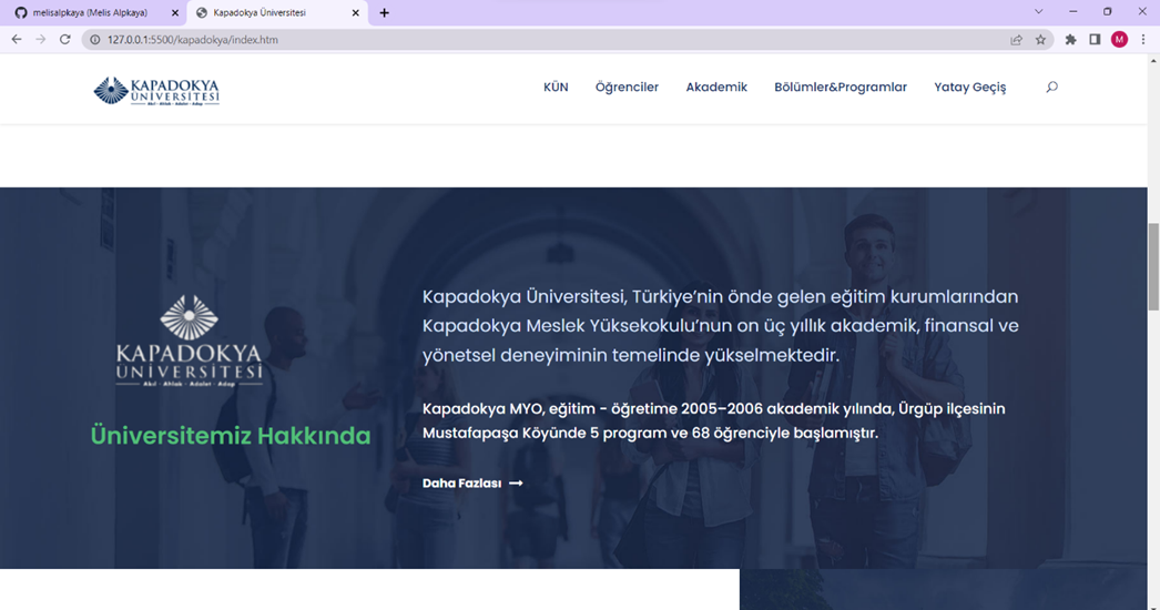 GitHub - melisalpkaya/kapadokya: Cappadocia University Website