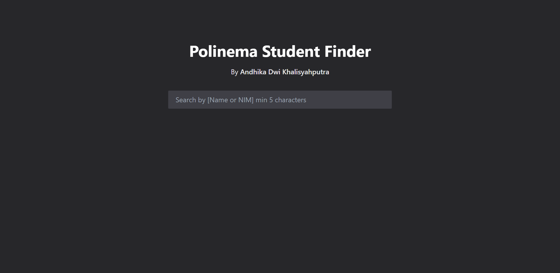 GitHub - andhikadk/polinema-student-finder: You might want to verify whether your friend is ...
