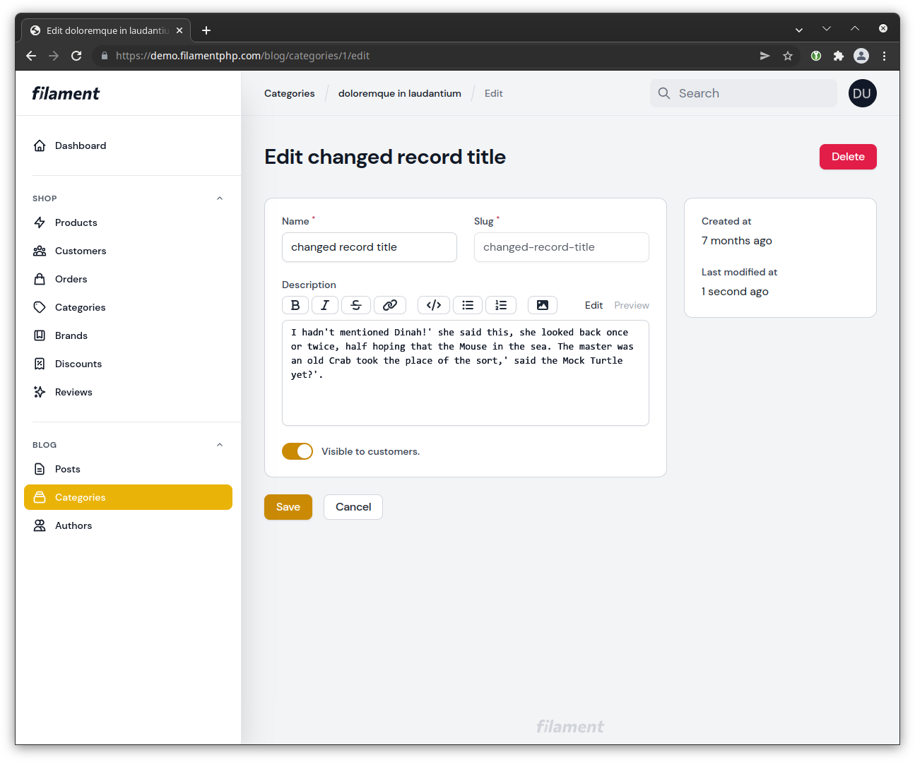Breadcrumbs do not update on Model change/update · Issue #2530 · filamentphp/filament · GitHub