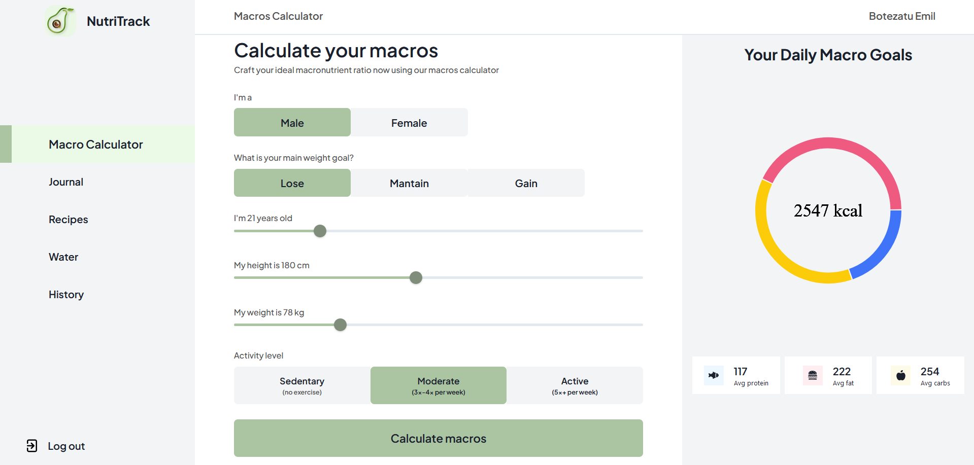 GitHub - botezatuemil/nutrition-tracker