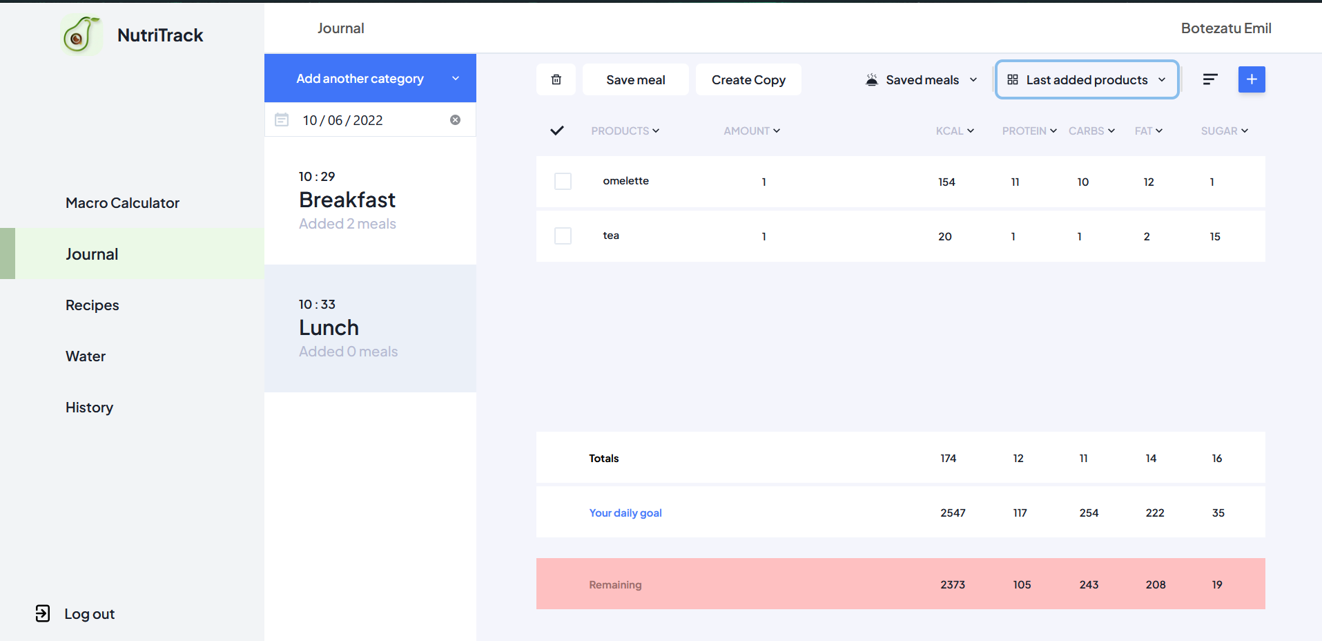 GitHub - botezatuemil/nutrition-tracker