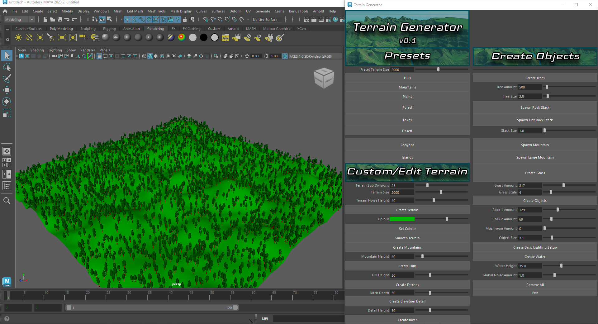 GitHub - RLG42/Maya-Environment-Tool: A Maya tool for making procedural environments