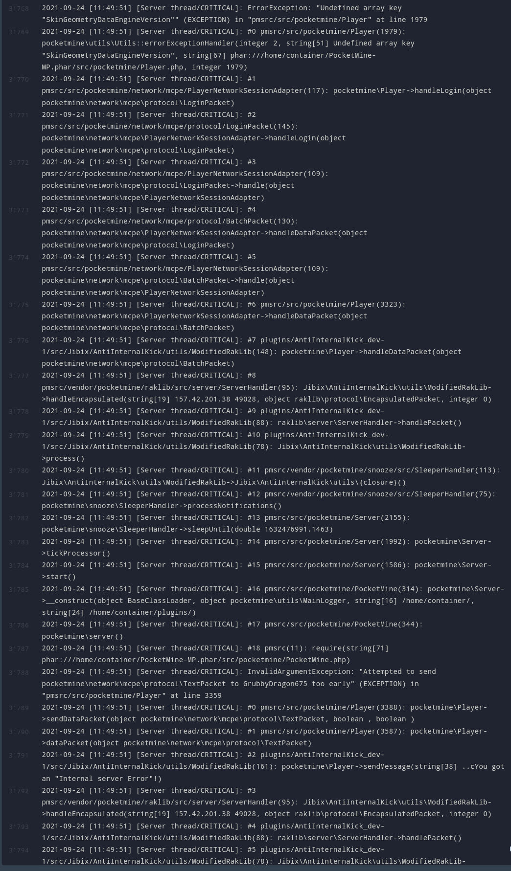 Please fix this · Issue #4475 · pmmp/PocketMine-MP · GitHub