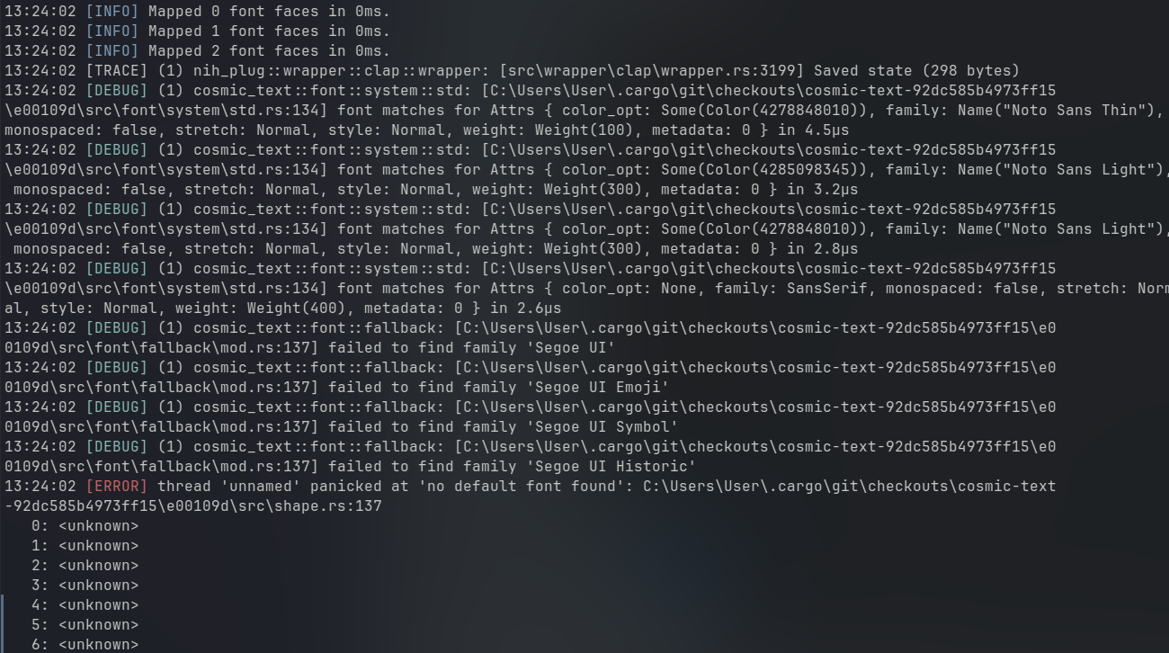 Vizia/cosmic text panics if the predefined fallback fonts are not available. · Issue #324 ...