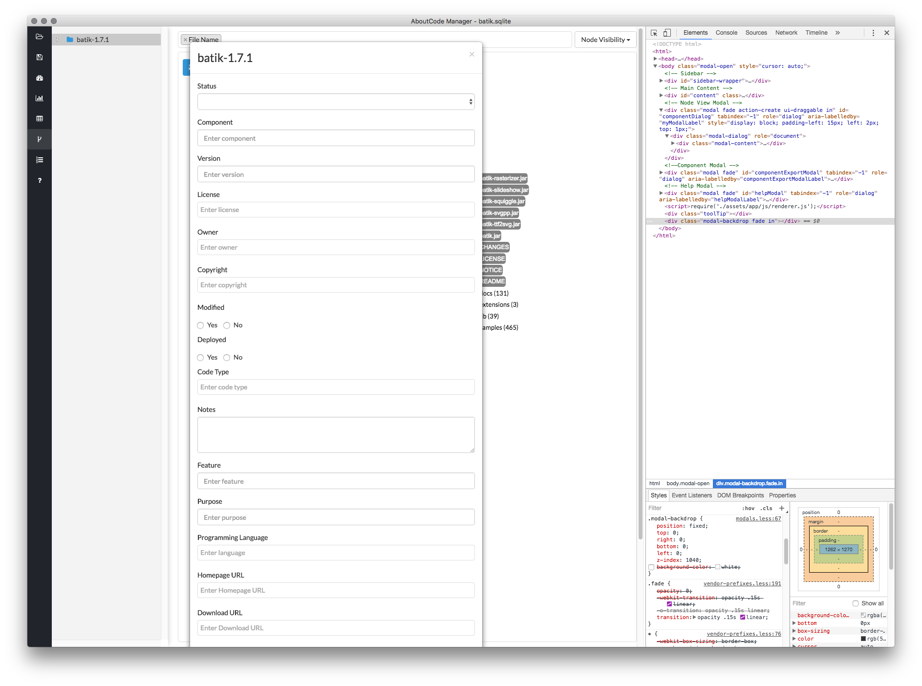 Do not grey out background when creating a component · Issue #22 · aboutcode-org/scancode ...
