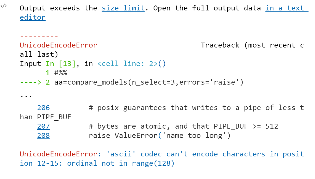 [BUG]: compare_models() Raise UnicodeEncodeError · Issue #2676 · pycaret/pycaret · GitHub