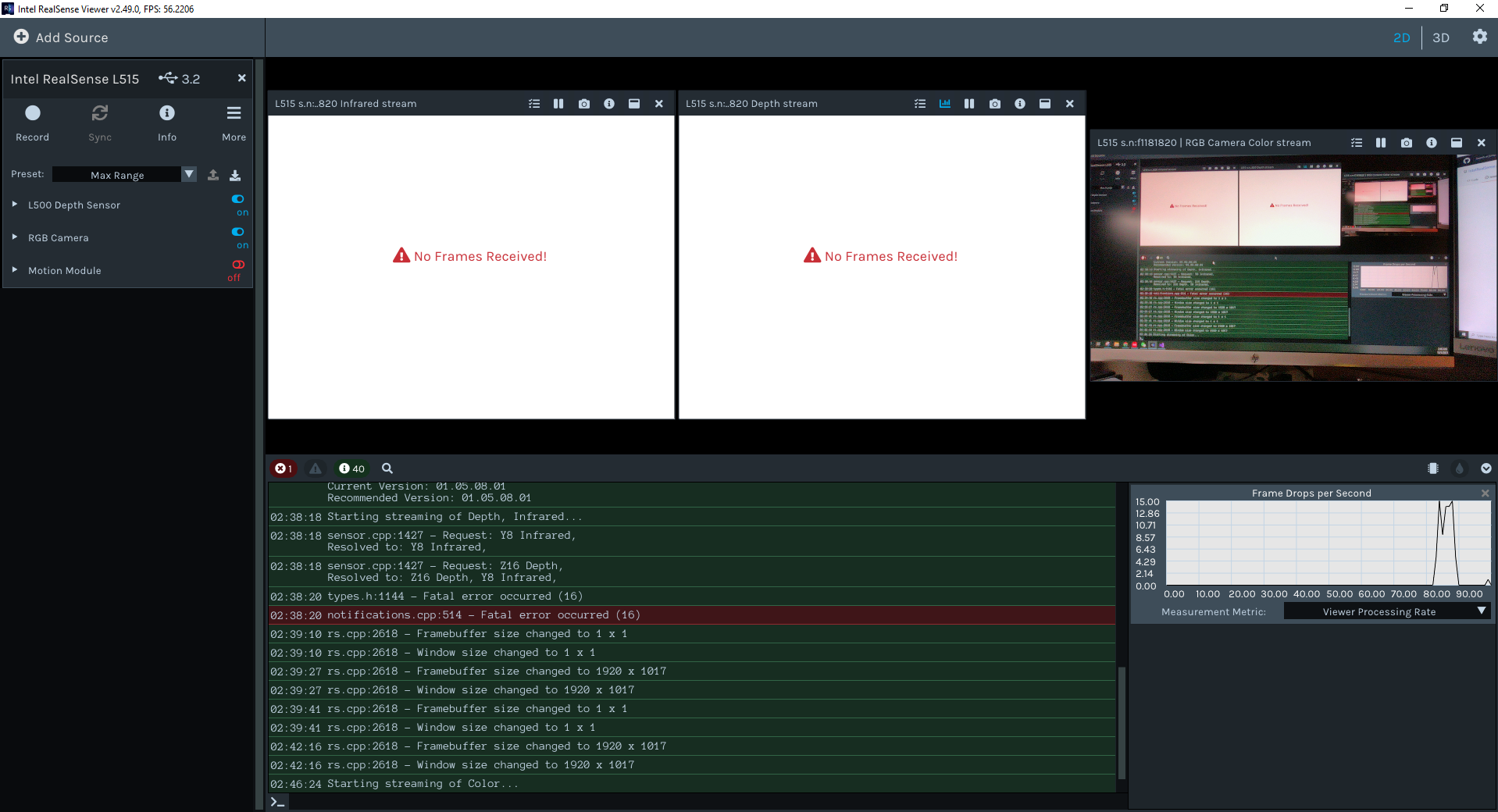 L515 Depth Sensor Not working · Issue #9822 · IntelRealSense/librealsense · GitHub