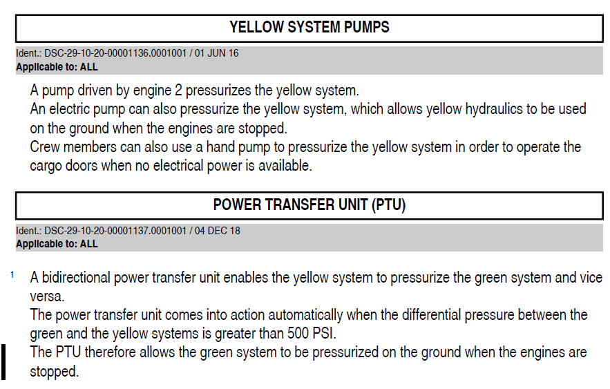 HYD PTU memo on ECAM incorrect behaviour · Issue #5077 · flybywiresim ...