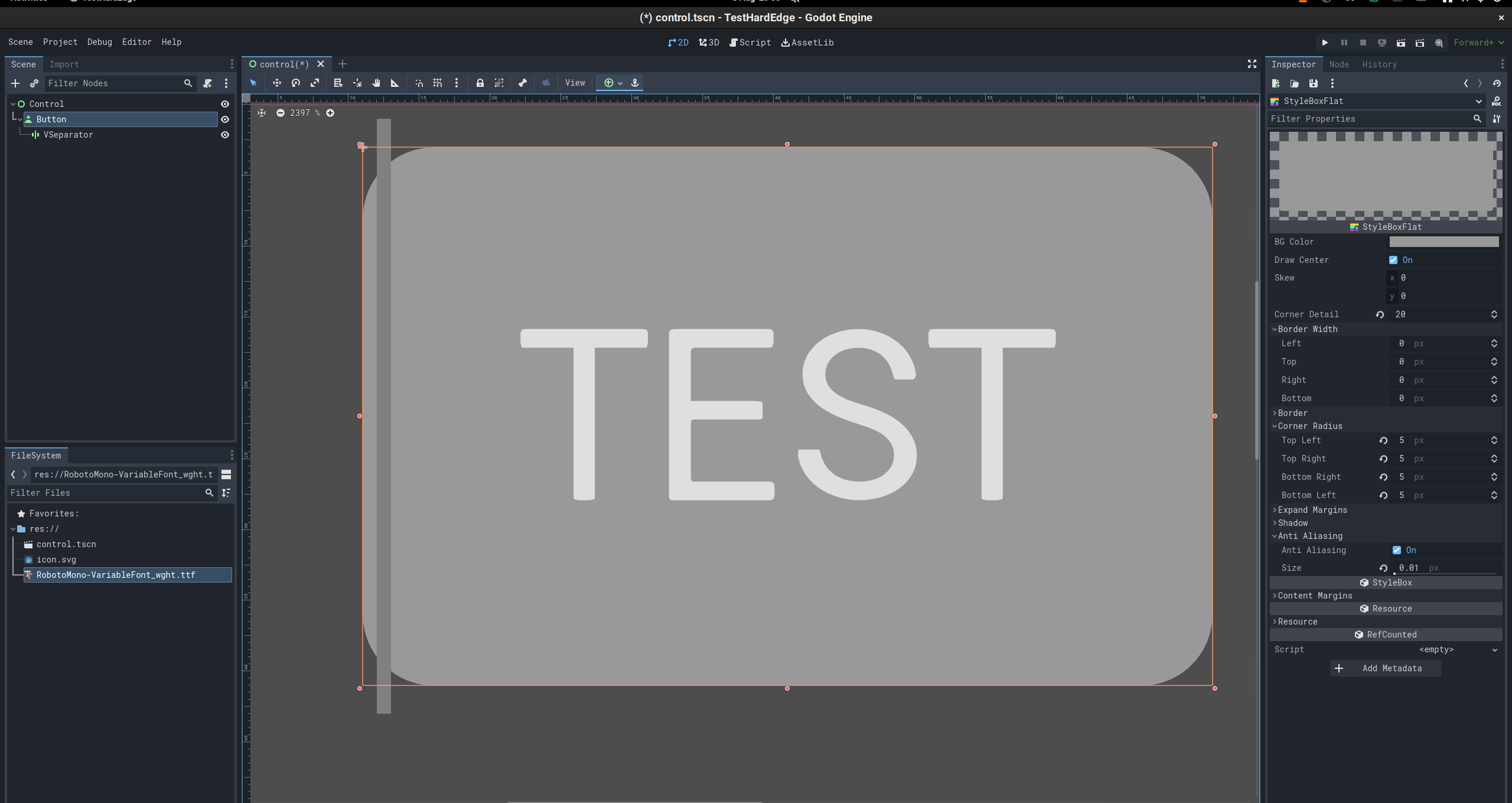 [Control/2D] Zooming in viewport makes objects "bleed" outside their desired size (Pixel Perfect ...