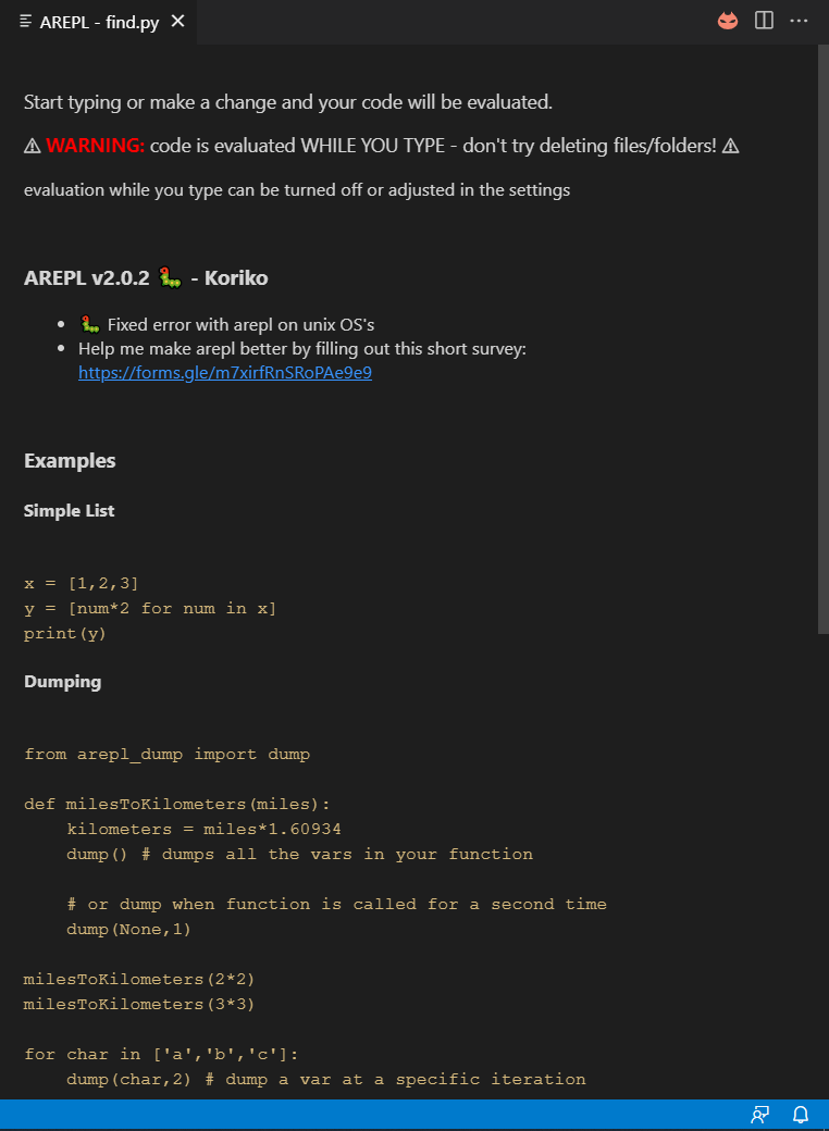 Temporary Bug Fix · Issue #331 · Almenon/AREPL-vscode · GitHub