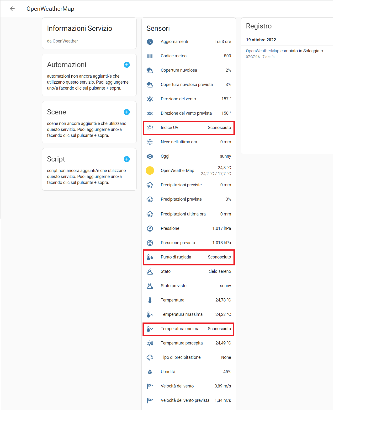 OpenWeatherMap - some sensors have no data · Issue #80610 · home-assistant/core · GitHub