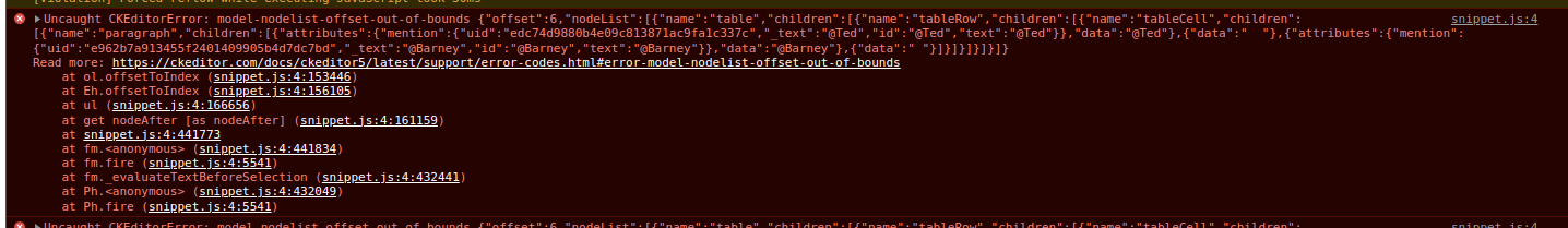 Multiple mentions in the last table cell results in a selection error · Issue #14025 · ckeditor ...