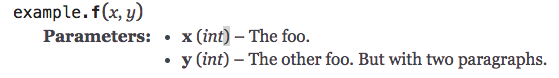 Inconsistent formatting of parameter descriptions depending on whether ...