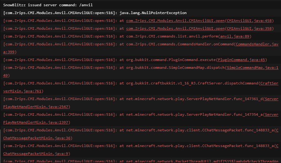 /anvil wont open in 1.16.5 - throws error in console · Issue #7455 · Zrips/CMI · GitHub