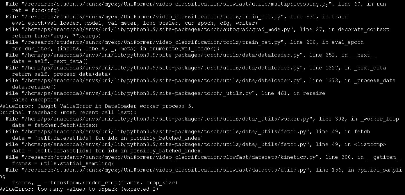 Error: too many values to unpack (expected 2) in Trainning SlowFast in K400 · Issue #570 ...