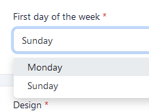 Add Saturday to first day of the week · Issue #4017 · kimai/kimai · GitHub