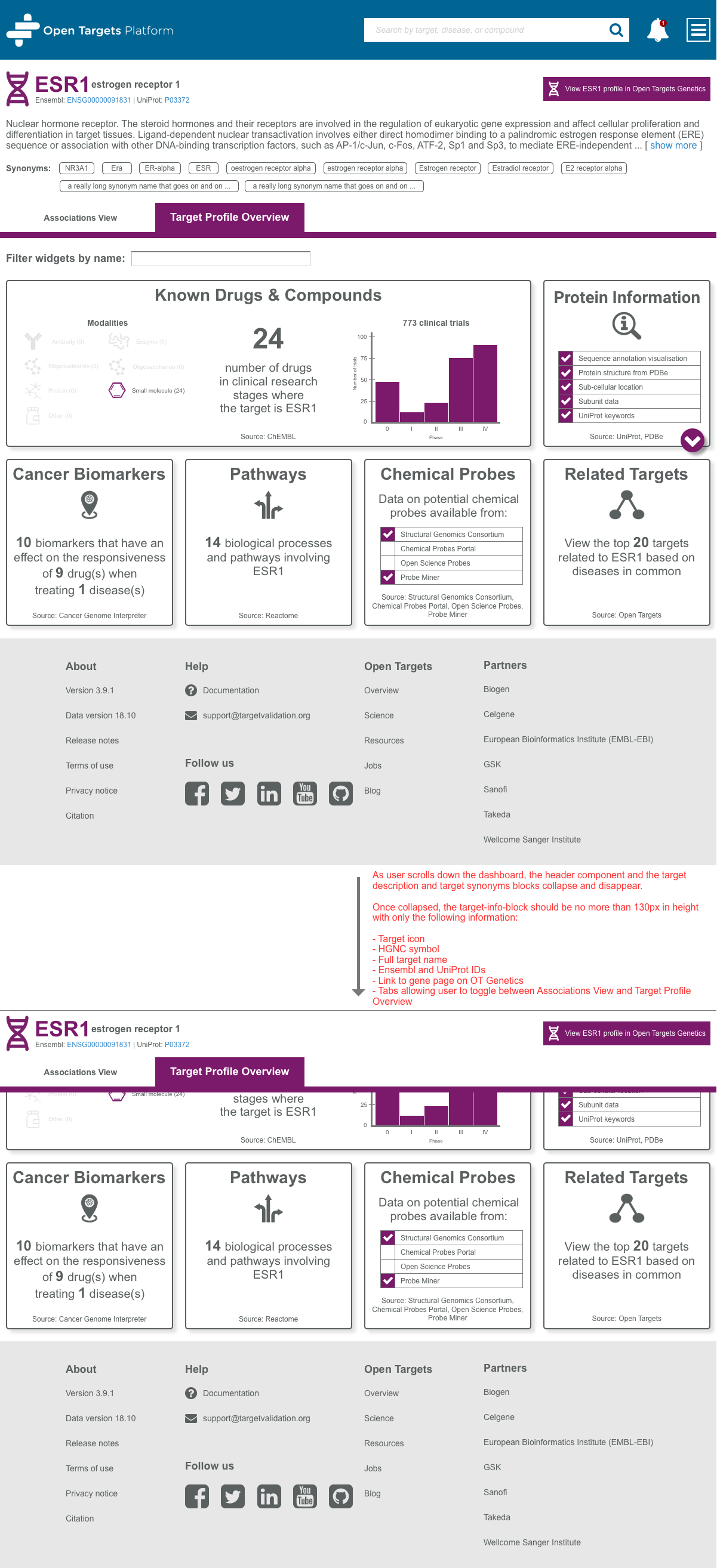 Target profile page rewrite: Create collapsed and sticky target information block · Issue #345 ...