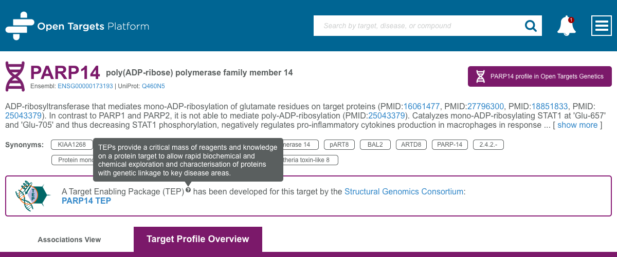 Target profile page rewrite: Create conditional block for TEPs data · Issue #509 · opentargets ...