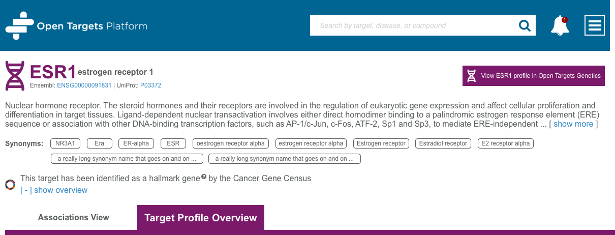 Target profile page rewrite: Create conditional block for Cancer Hallmark overview data · Issue ...