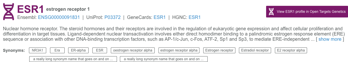 Target profile page rewrite: Update target information block with new external links · Issue ...