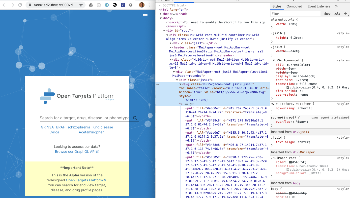 Update rewrite homepage to prepare for alpha release · Issue #1065 · opentargets/issues · GitHub
