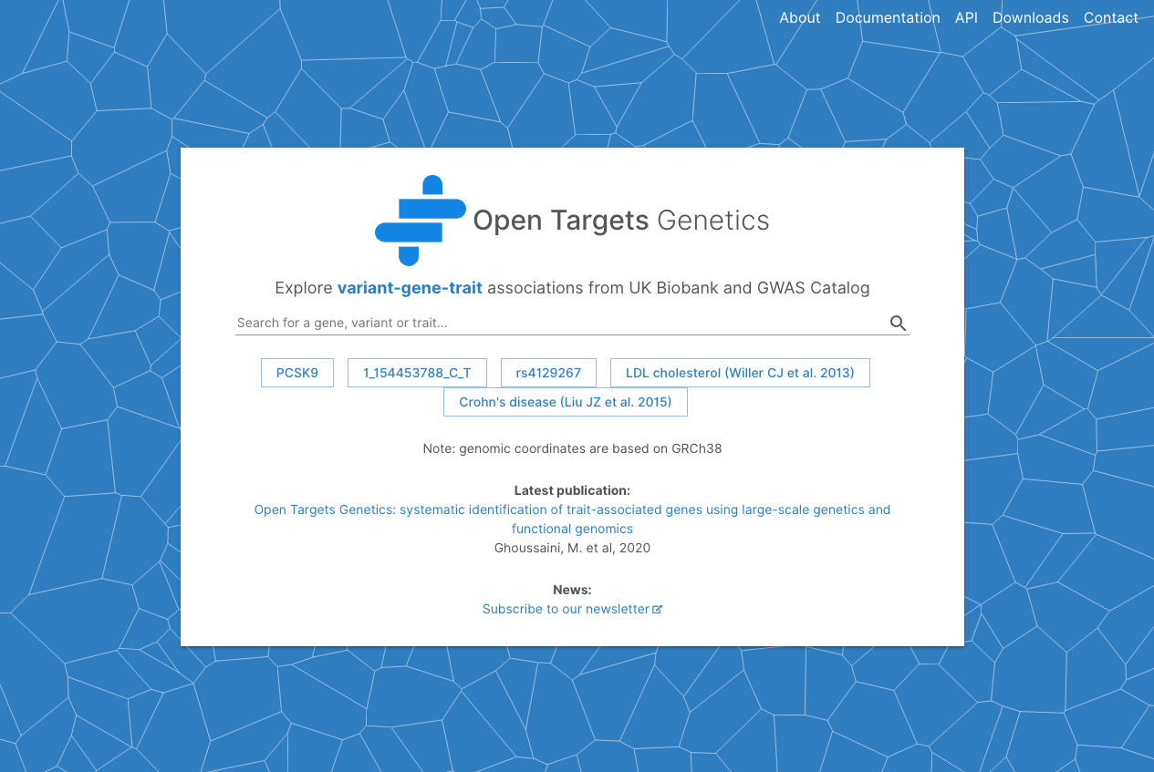 Update homepage search box content and navigation bar links · Issue #2280 · opentargets/issues ...
