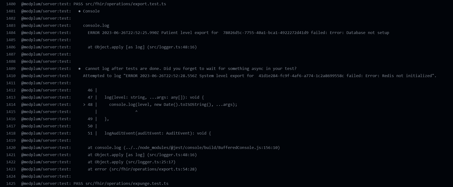 Flaky Bulk Export Test · Issue 2306 · Medplummedplum · Github 
