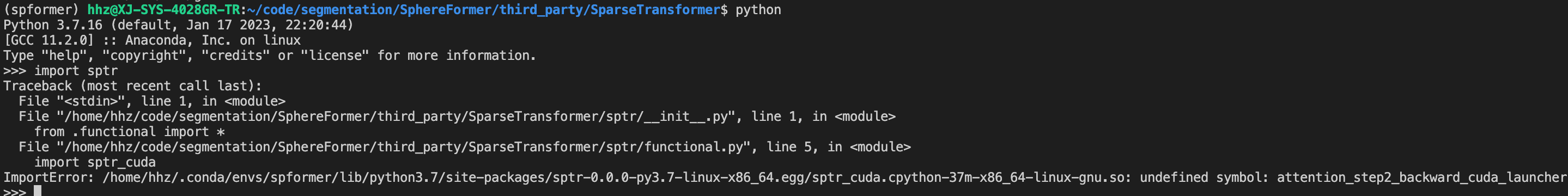 Some Problems with installing Sparse Transformer · Issue #25 · dvlab-research/SphereFormer · GitHub
