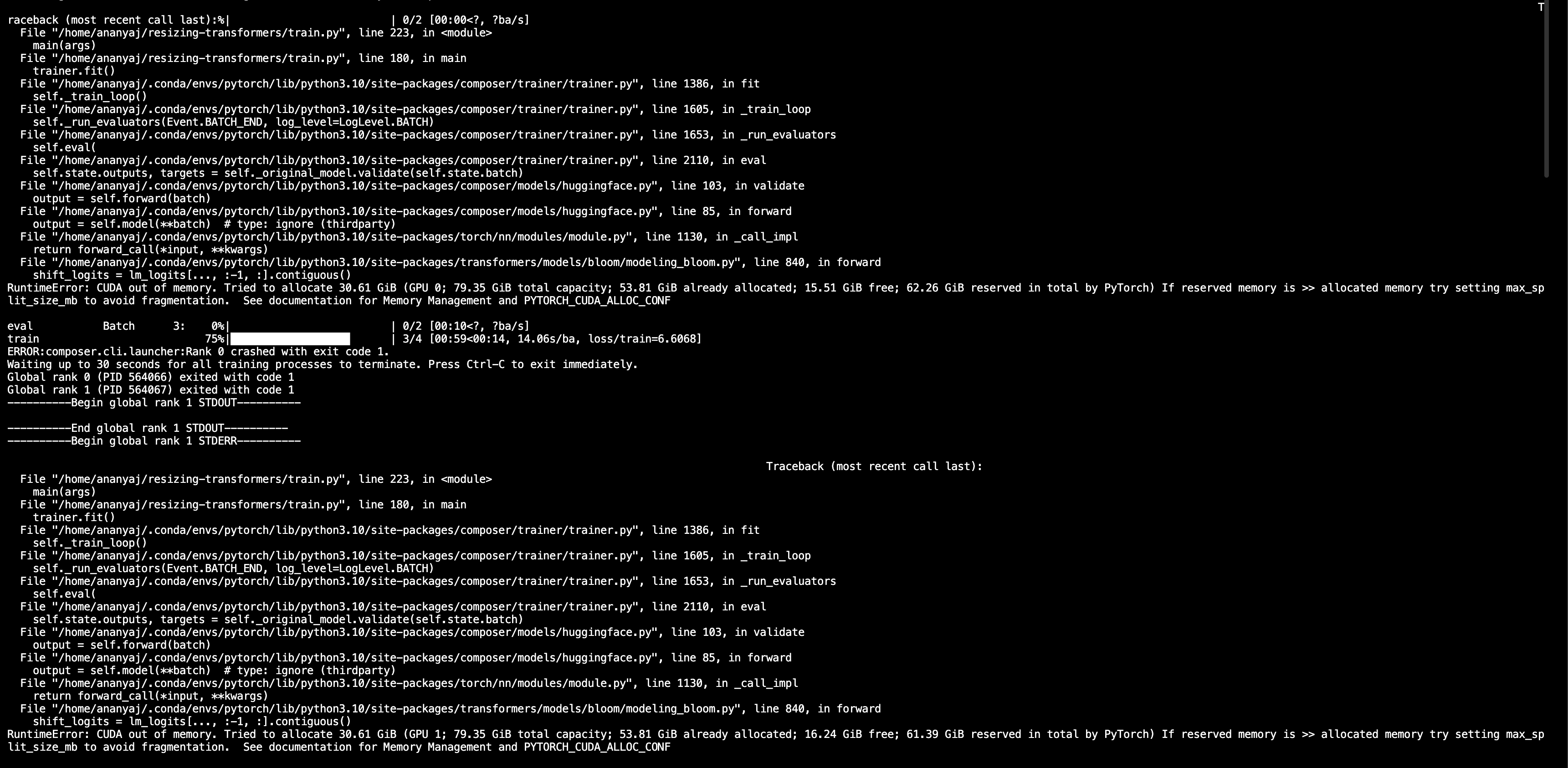 Evaluation Loop Fails Both With And Without Deepspeed · Issue 1472