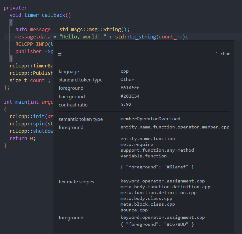 two different colors for the equal sign. · Issue #791 · Binaryify/OneDark-Pro · GitHub