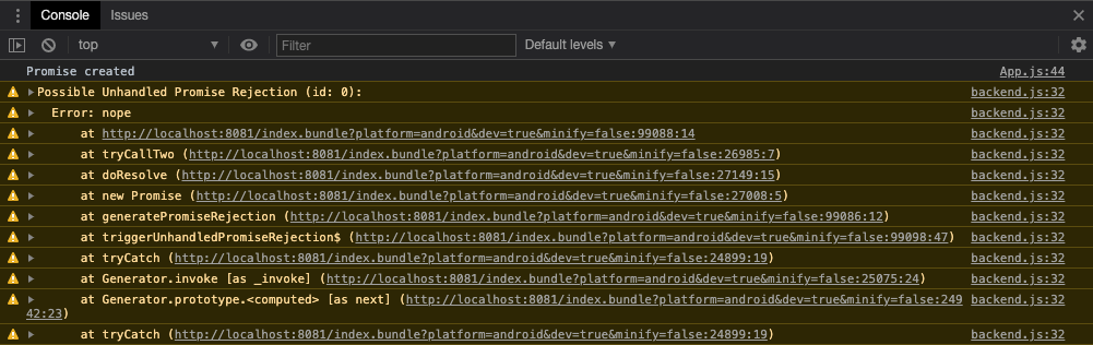 React Native async error messages are swallowed during development · Issue #1311 · bugsnag ...