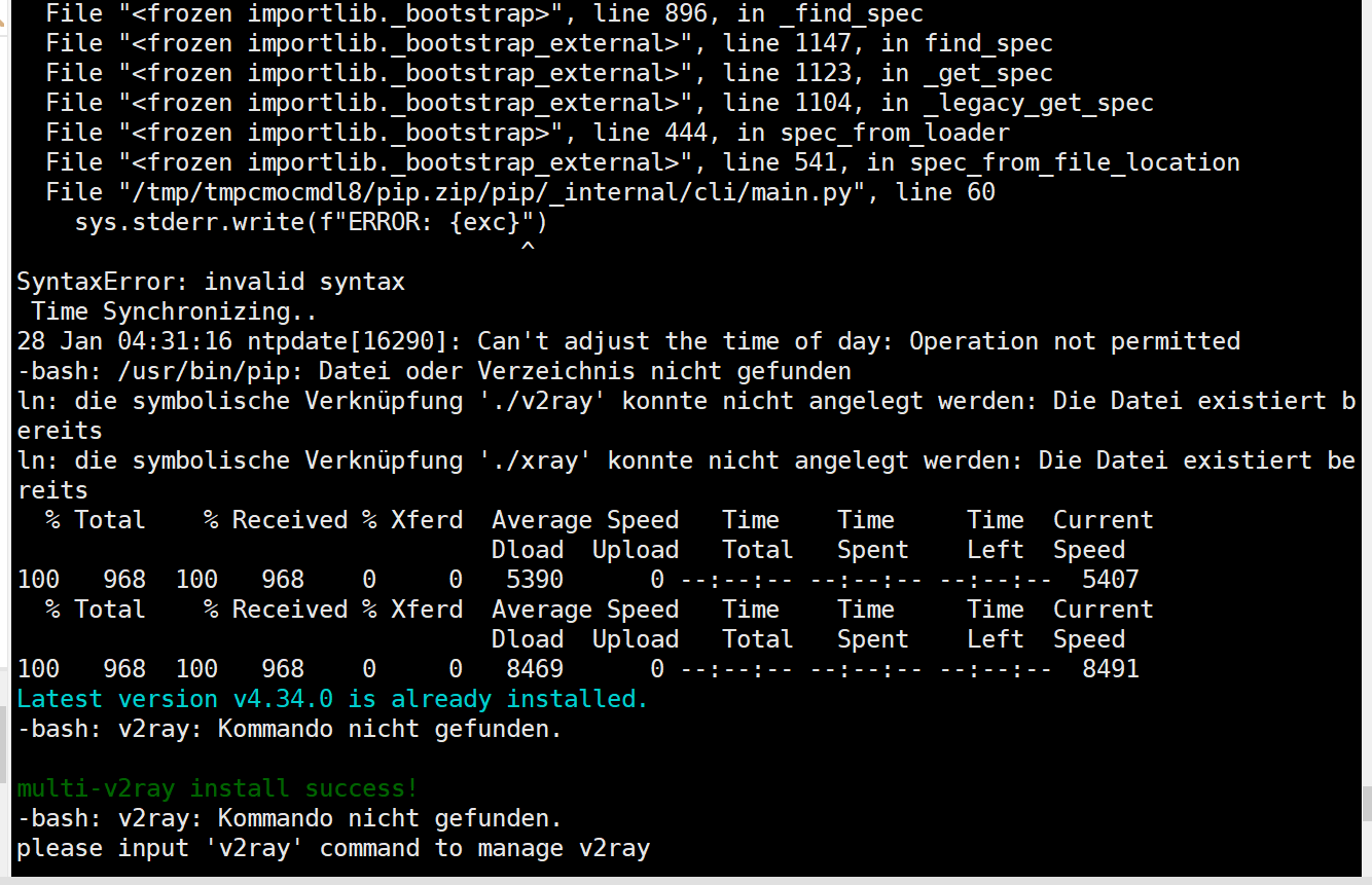 安装不成功吖，截图帮看一下 · Issue #470 · Jrohy/multi-v2ray · GitHub