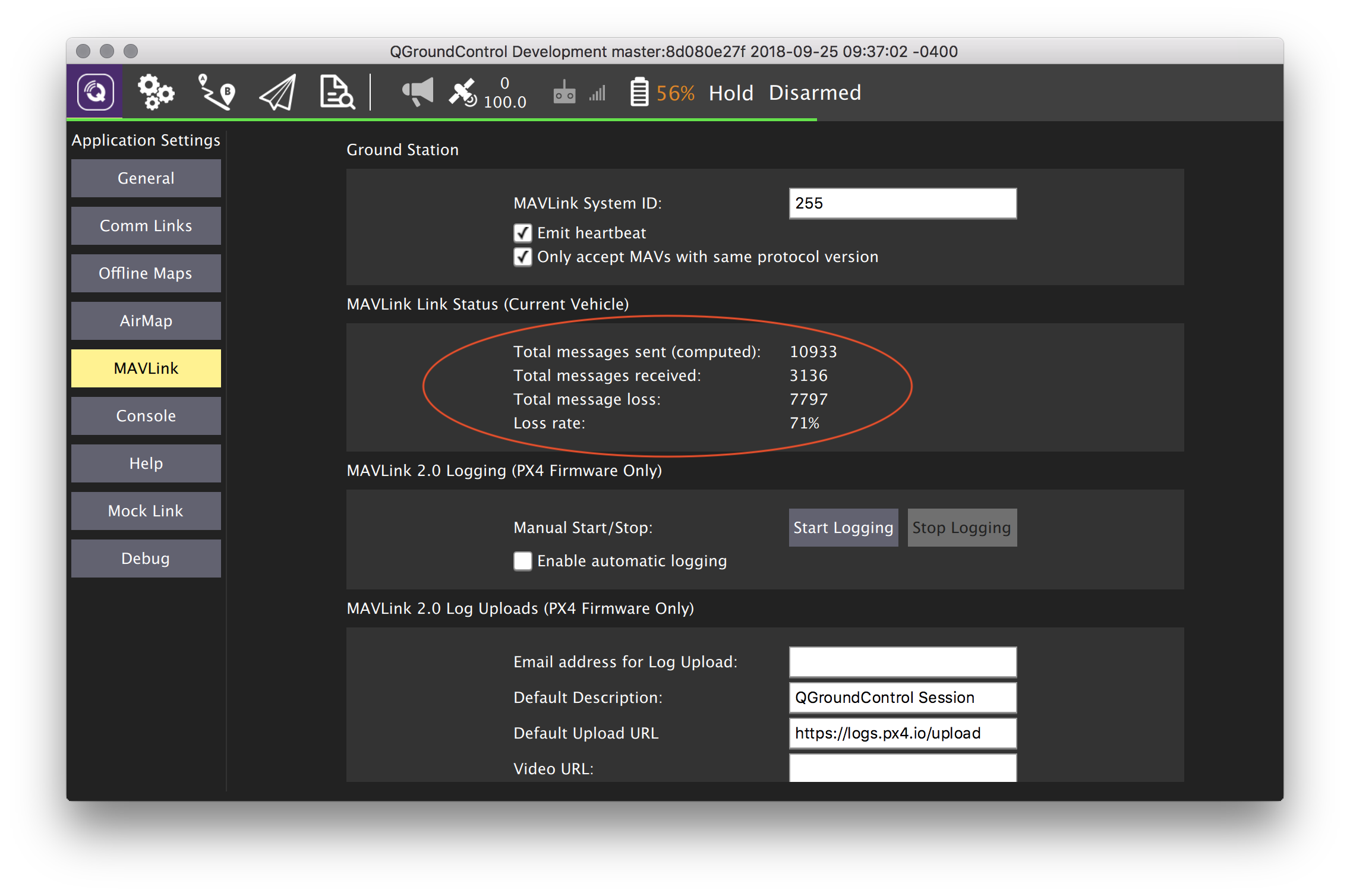 Expose Mavlink packet loss data to the UI · Issue #6882 · mavlink/qgroundcontrol · GitHub