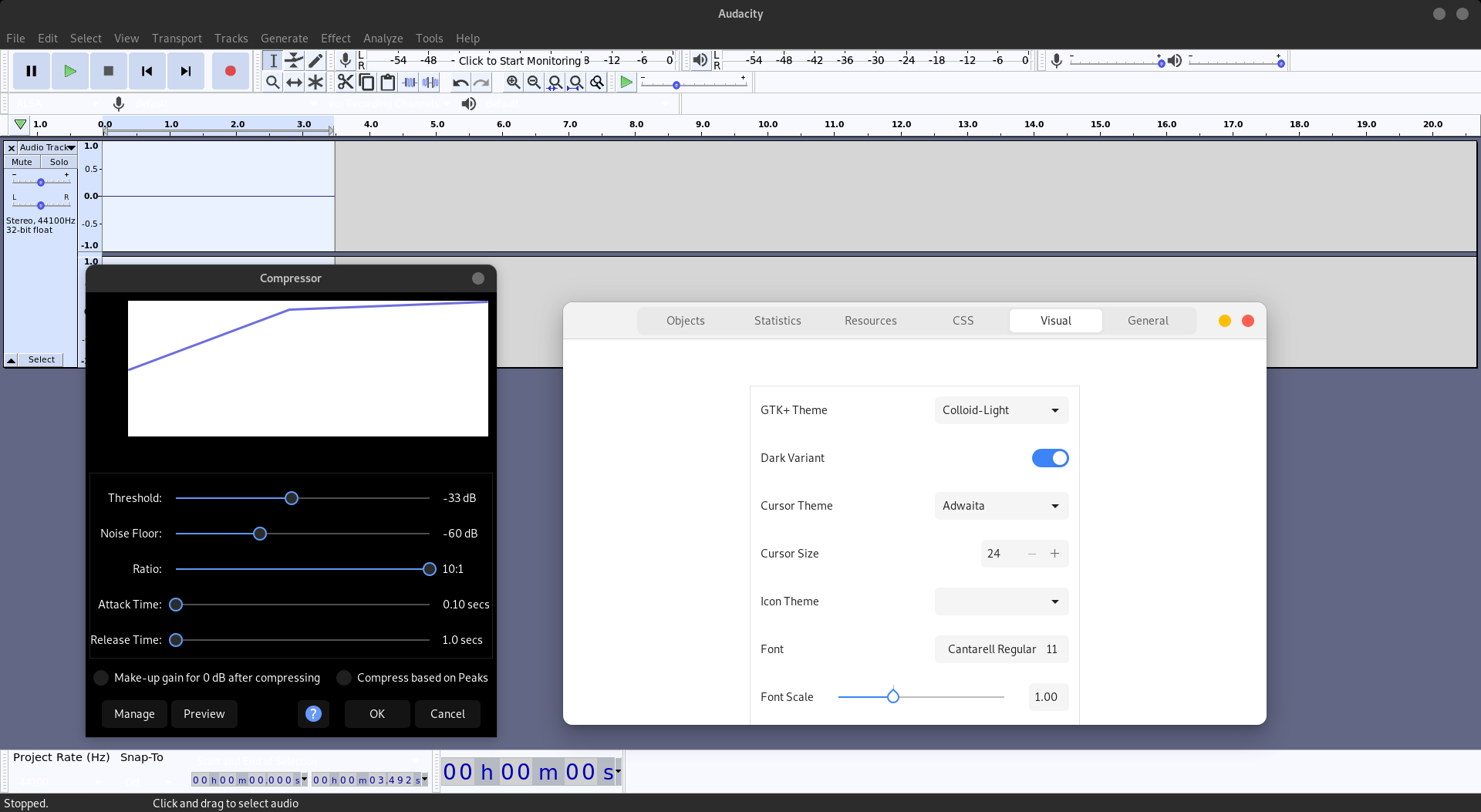 [BUG] Windows in audacity are black and thus unusable · Issue #103 · vinceliuice/Colloid-gtk ...