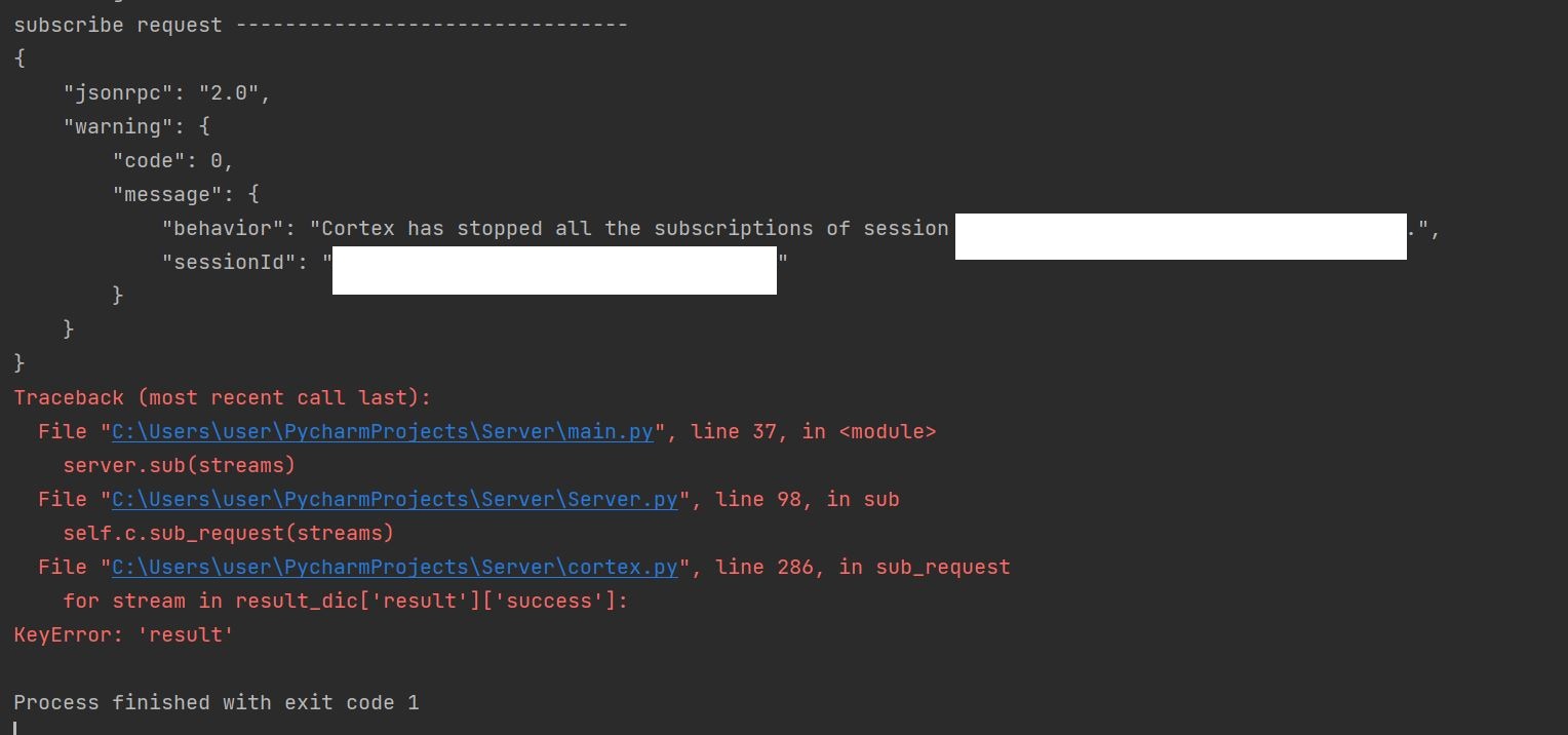 Cortex Python Unsubscribe · Issue 168 · Emotiv Cortex Example · Github