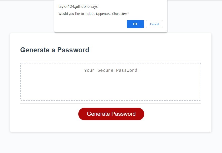 GitHub - taylor124/Password-Generator: Creates a random passwords based ...