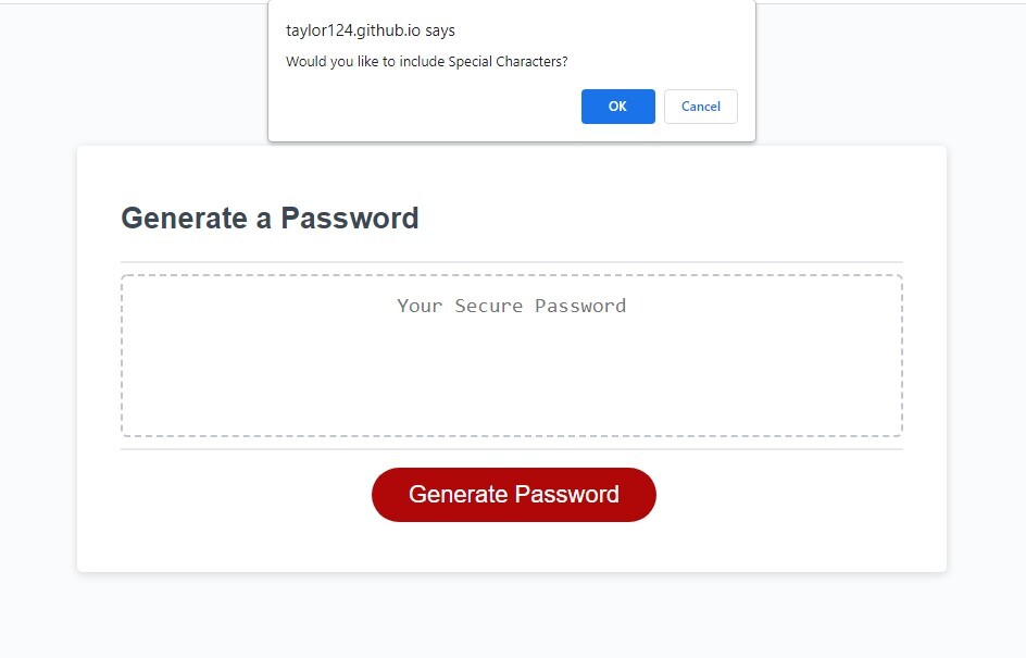 GitHub - taylor124/Password-Generator: Creates a random passwords based ...