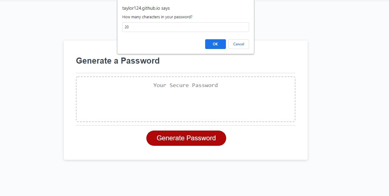 GitHub - taylor124/Password-Generator: Creates a random passwords based ...