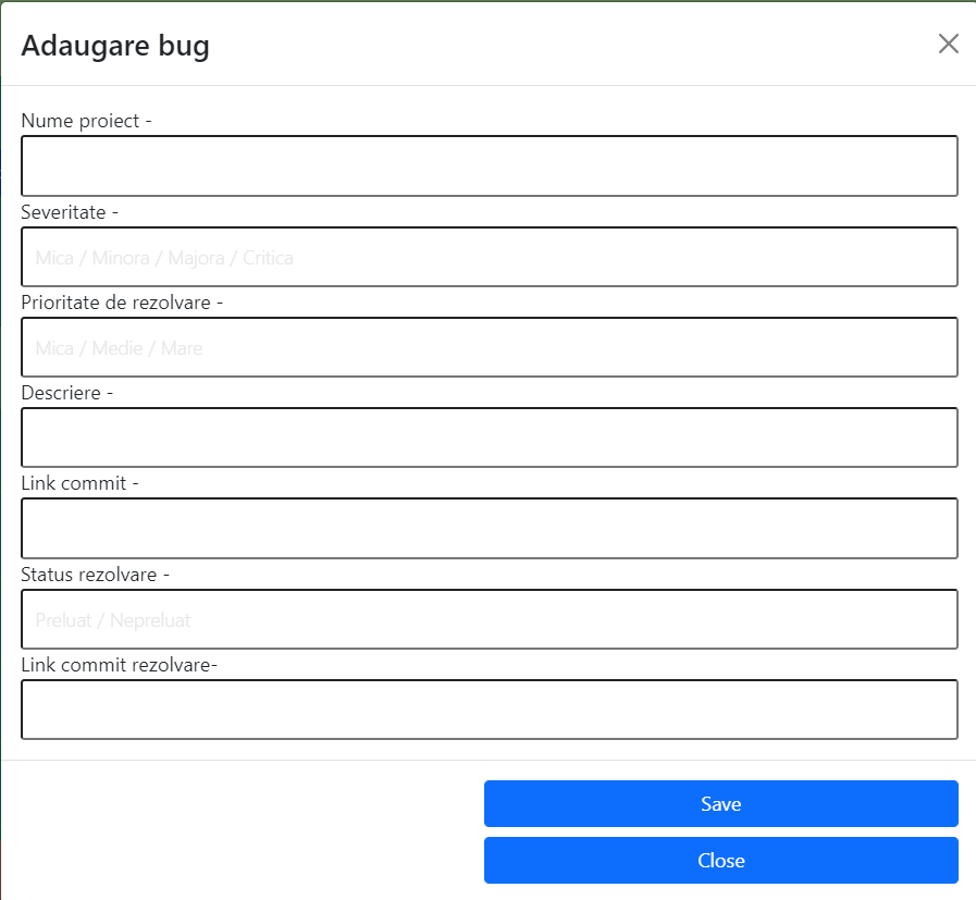 GitHub - denisa-iordache/Proiect_Bug_tracking: Proiectul reprezintă o ...
