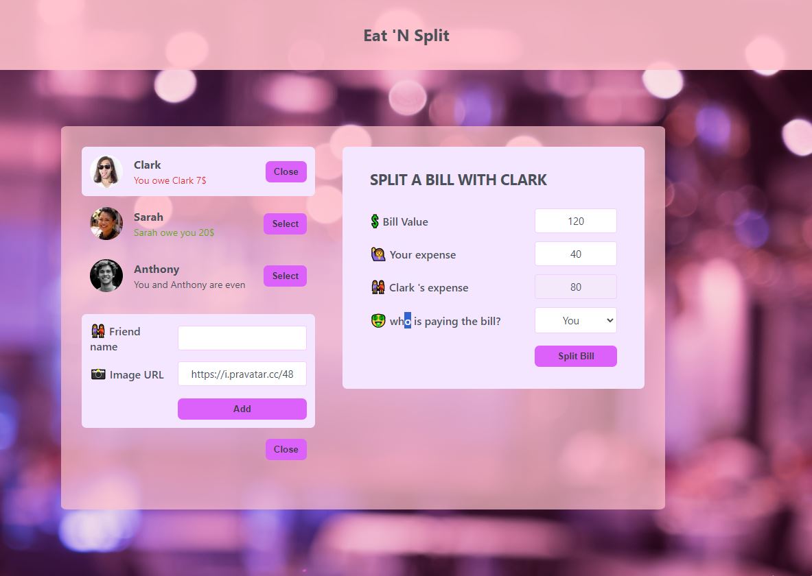 Github Shadliaeat N Split React Welcome To The Eat And Split In React Project This 5283